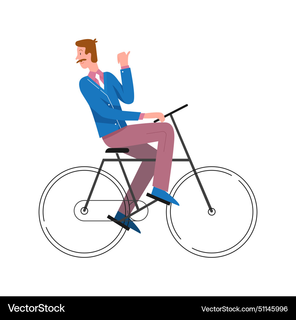 Man riding bicycle happy male cyclist character Vector Image