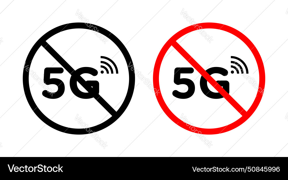 No 5g signal sign technology mobile symbol Vector Image