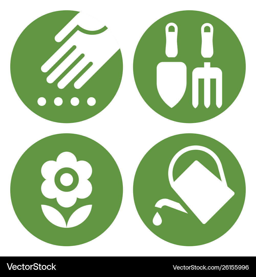 Planting icon gardening tools Royalty Free Vector Image