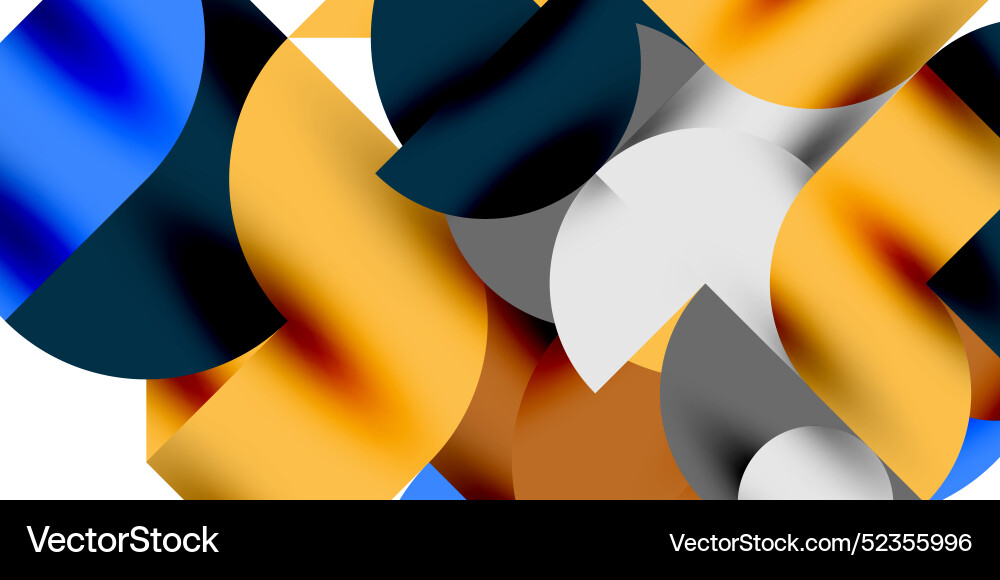 Tech minimal circular shapes geometric art Vector Image