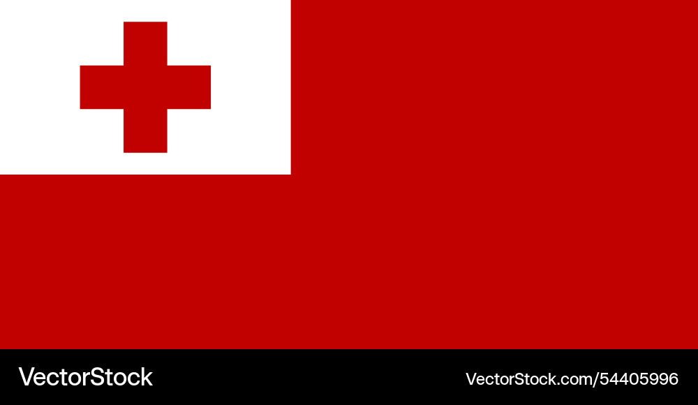 Tonga flag in official aspect ratio Royalty Free Vector