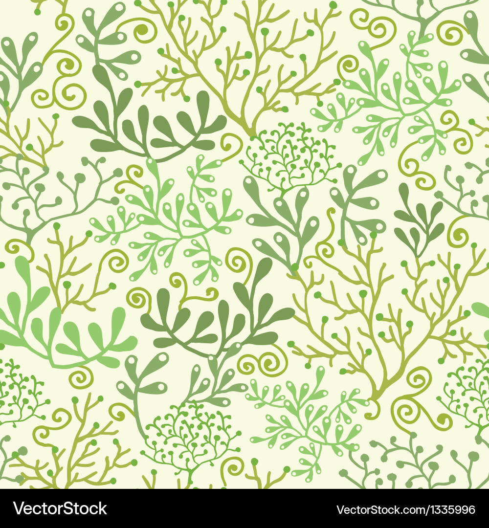 Underwater seaweed garden seamless pattern Vector Image