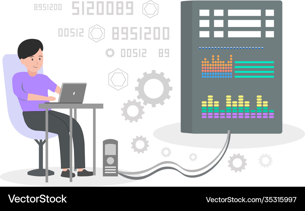 A programmer working Royalty Free Vector Image
