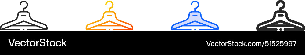 Clothes hanger iconthin linear gradient blue Vector Image