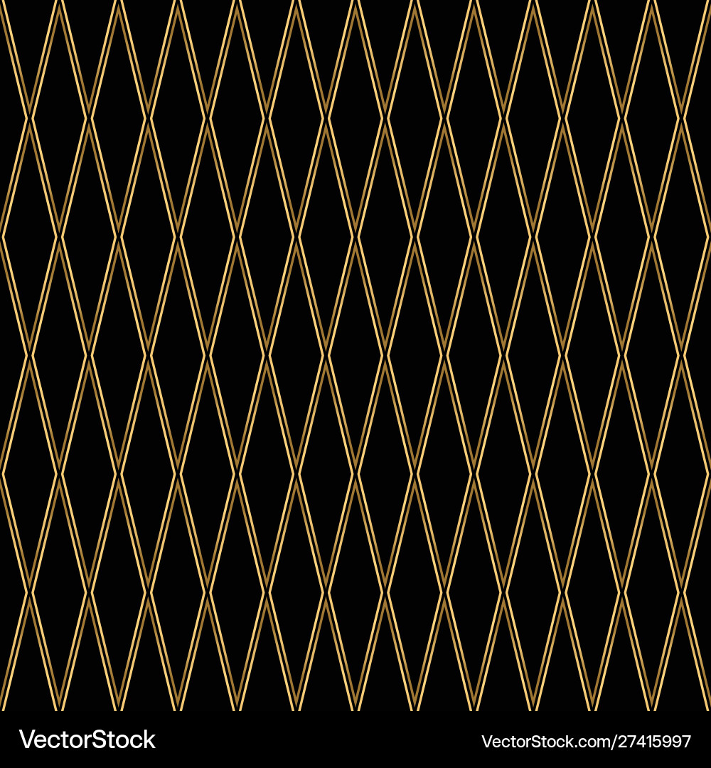 Diamond pattern motif seamless gold and black Vector Image