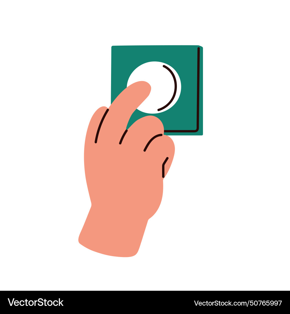 Finger pressing pushing clicking wall button Vector Image