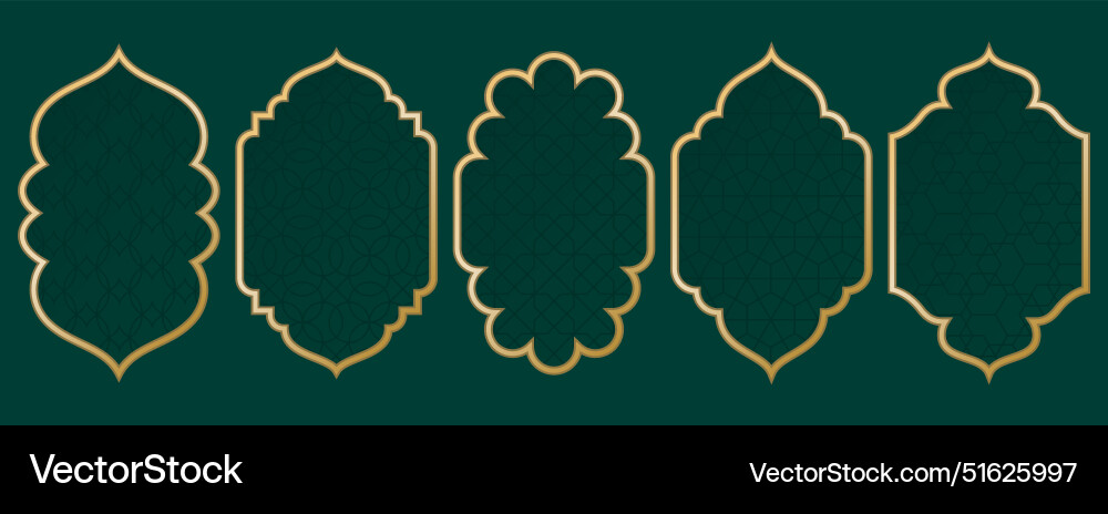 Gold traditional islamic window shape muslim Vector Image