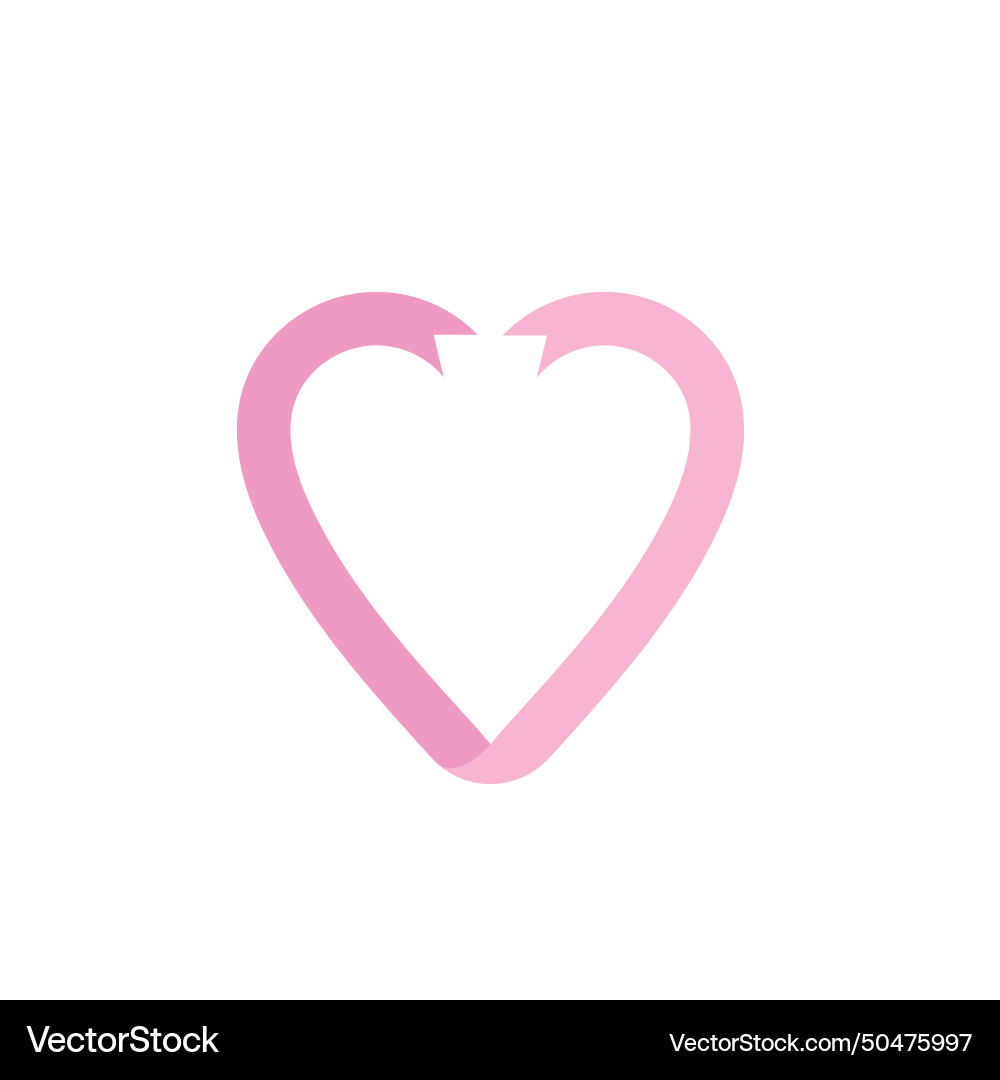 Heart ribbon element design template Royalty Free Vector