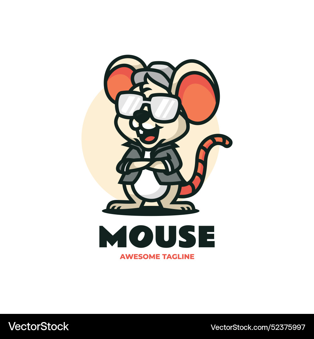 Logo mouse mascot cartoon style Royalty Free Vector Image