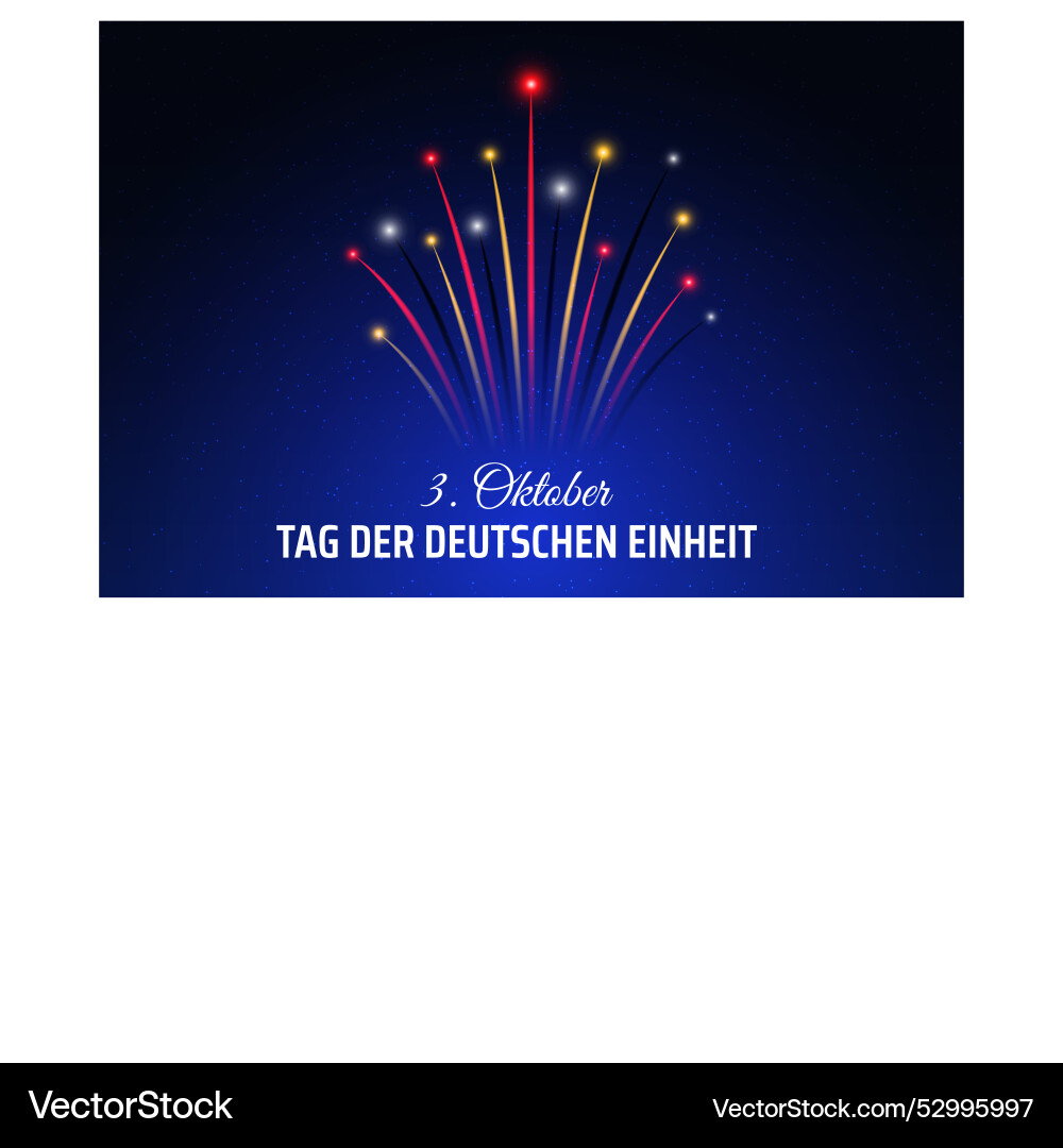 October 3 german unity day flag fireworks sky Vector Image