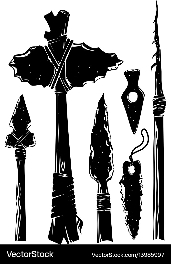 Stone age tools Royalty Free Vector Image - VectorStock