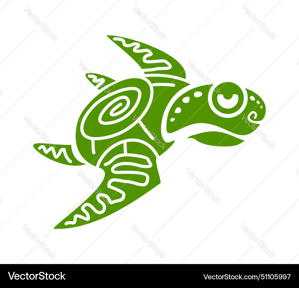 Turtle mayan aztec totem symbol tortoise sign Vector Image