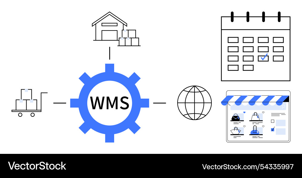 Warehouse management system integration concept Vector Image
