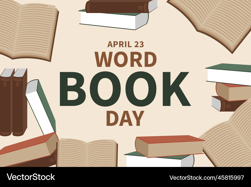 World book day greeting poster Royalty Free Vector Image