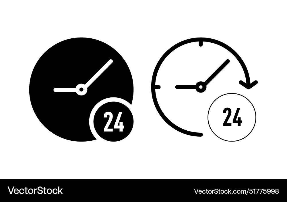 24-hour online icon Royalty Free Vector Image - VectorStock