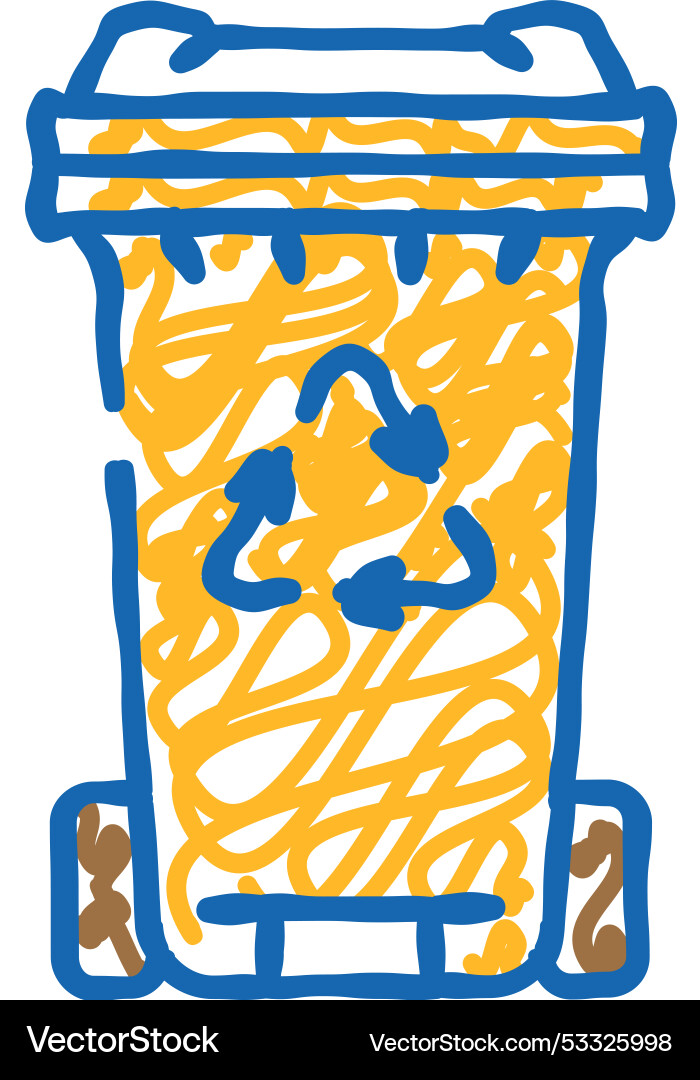Bin waste sorting icon doodle Royalty Free Vector Image