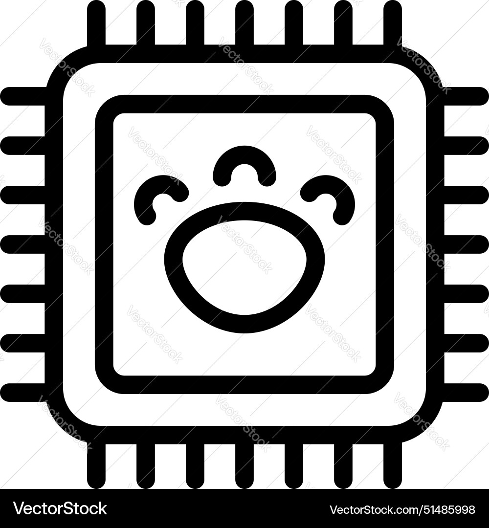 Cartoon microchip mascot with smiling face Vector Image