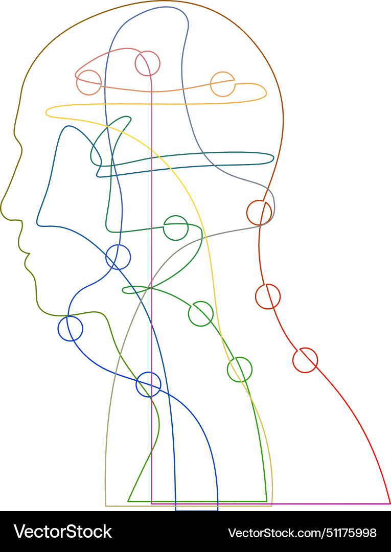 Continuous one line drawing of a man profile head Vector Image
