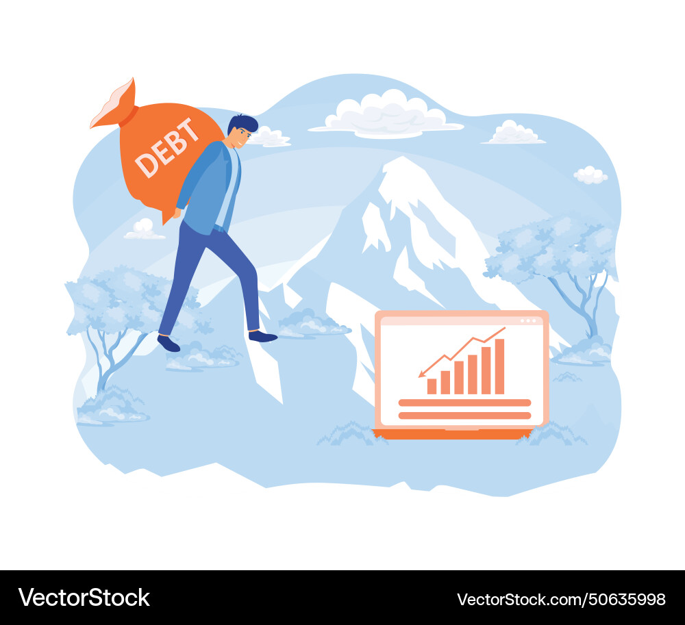 Crisis of high burden consumer debt client Vector Image