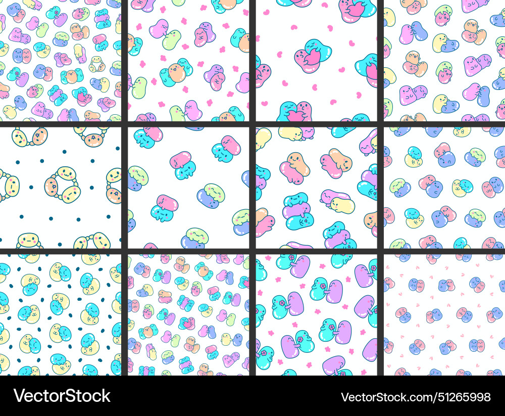 Cute friends tapioca pearls seamless pattern Vector Image