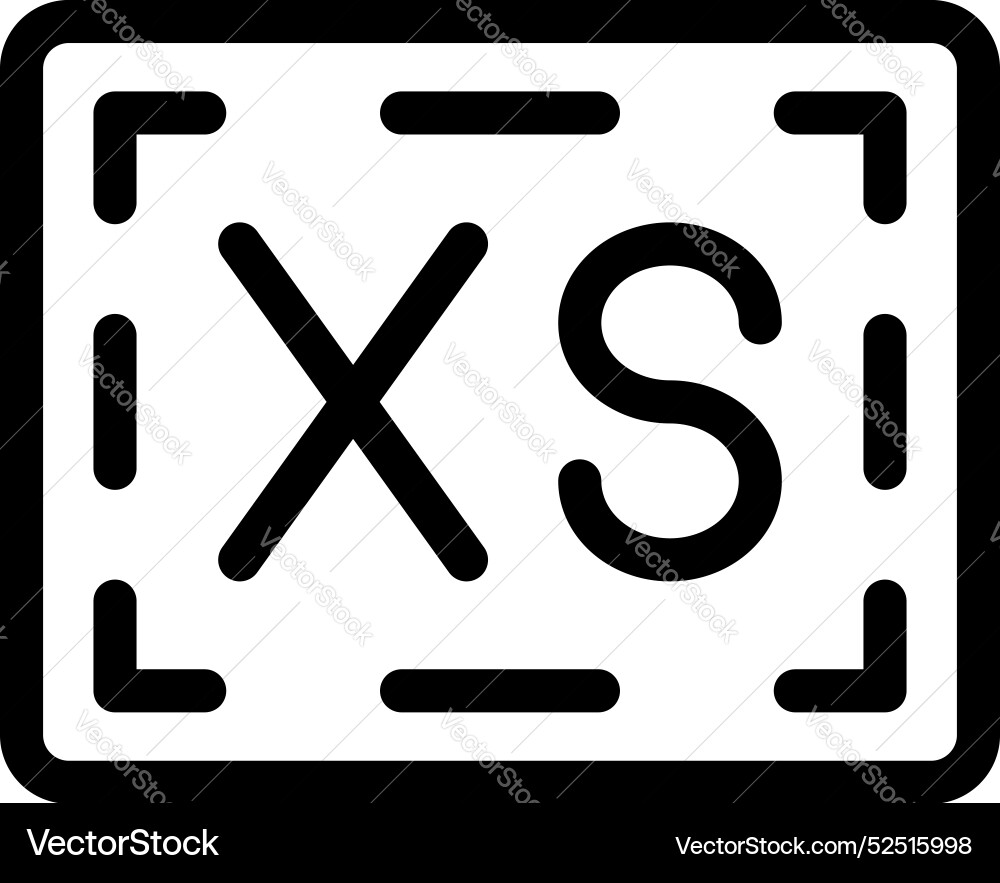 Extra small size clothing label icon representing Vector Image