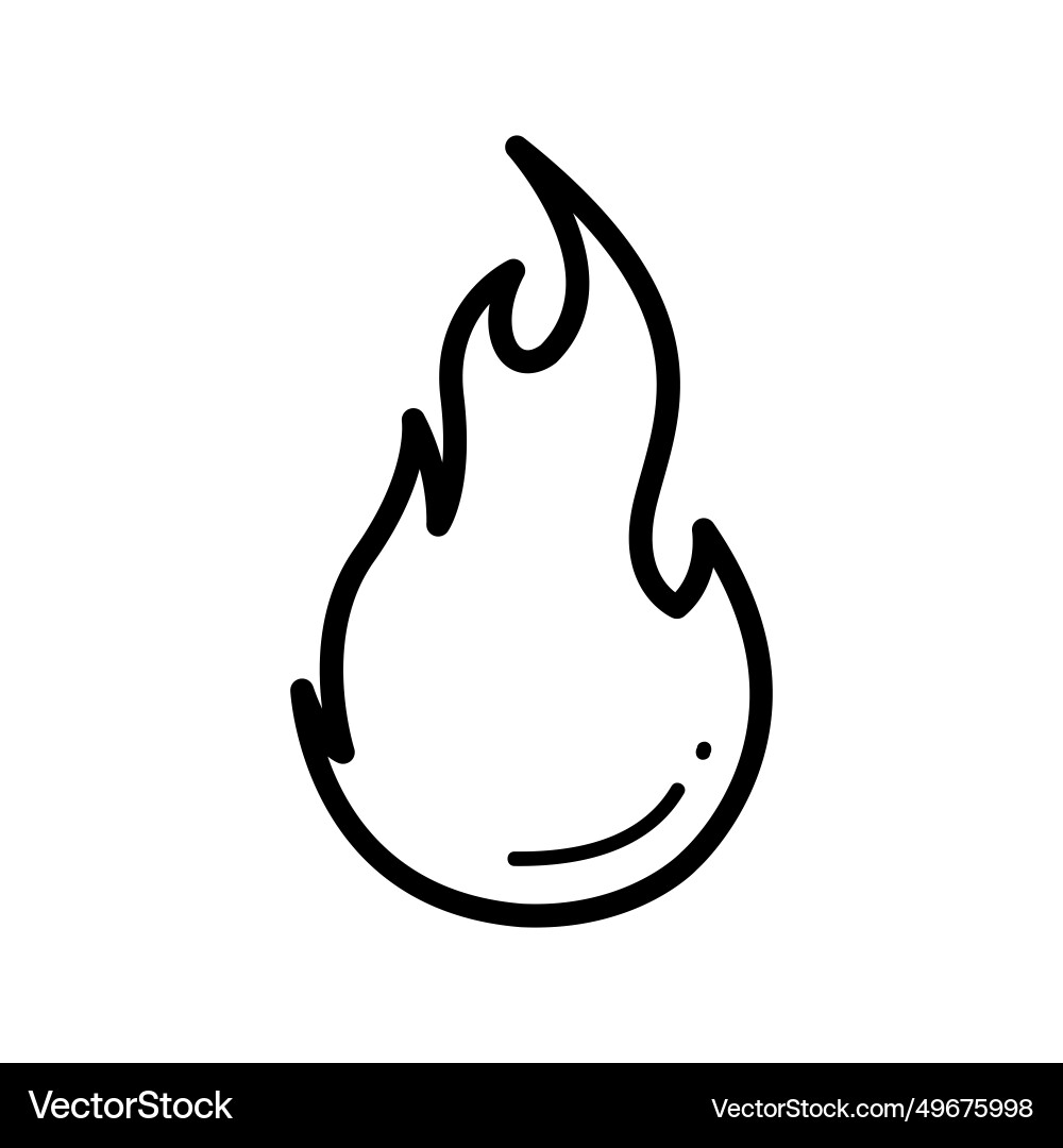 Fire flame line icon logo Royalty Free Vector Image