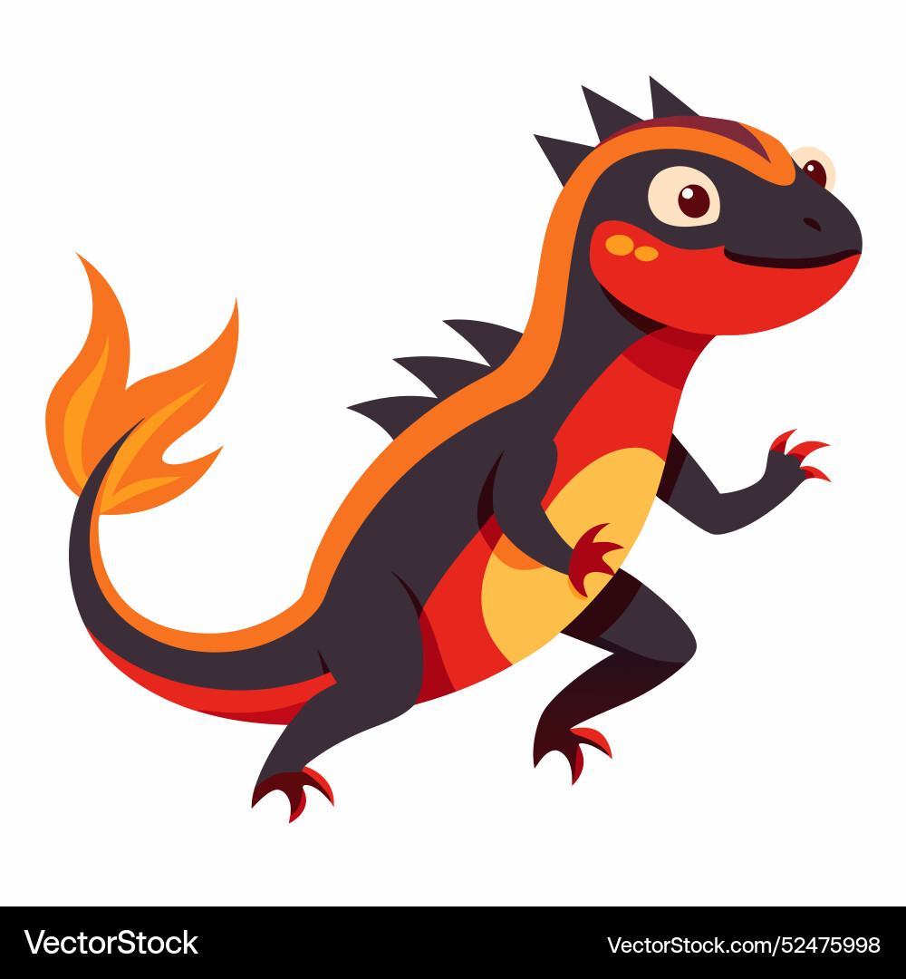 Galapagos lava lizard runs kawaii Royalty Free Vector Image