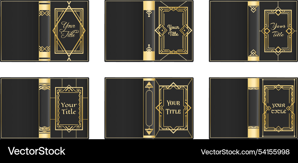 Geometrical ornamental book cover Royalty Free Vector Image
