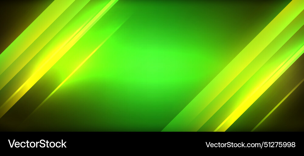 Green and yellow lines on a black background Vector Image