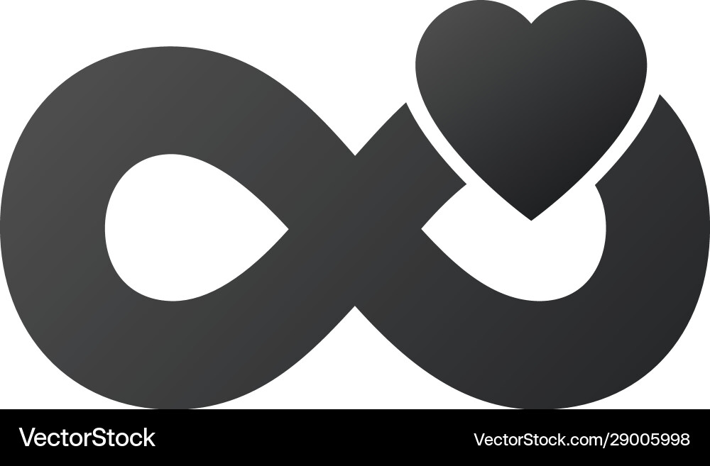 Infinity sign with heart logotype modern romantic Vector Image