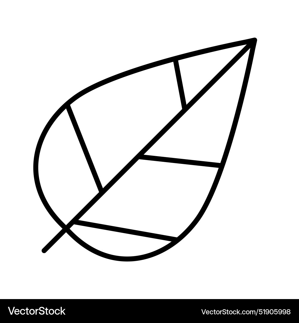 Leaf icon in thin line style graphic design Vector Image