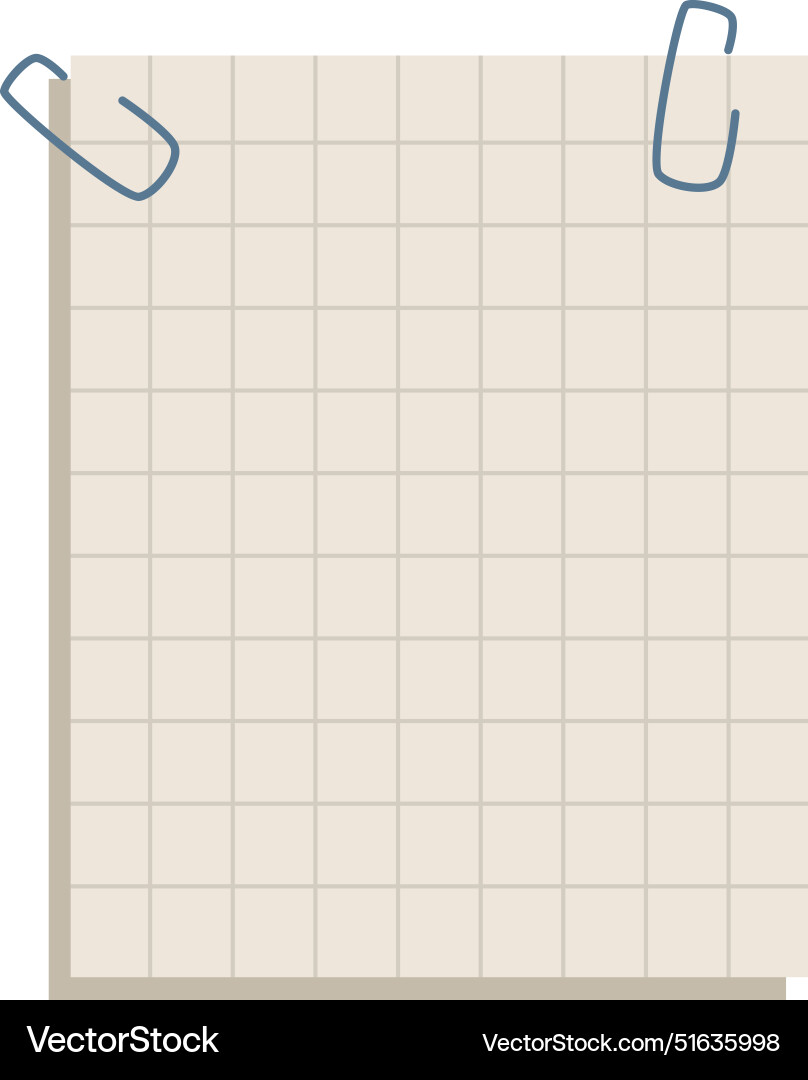 Notepad paper with clips Royalty Free Vector Image