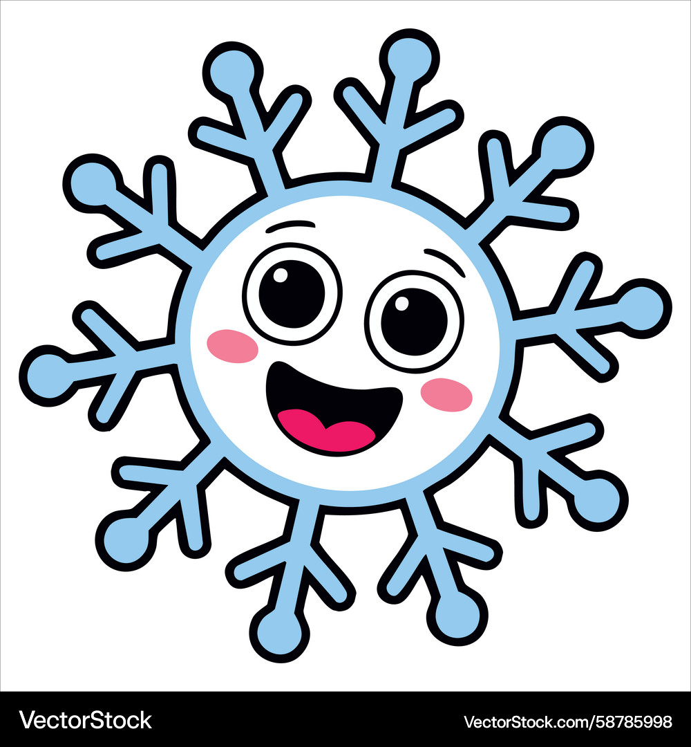 Snowflake cartoon mascot character isolated – Royalty-Free Vector ...