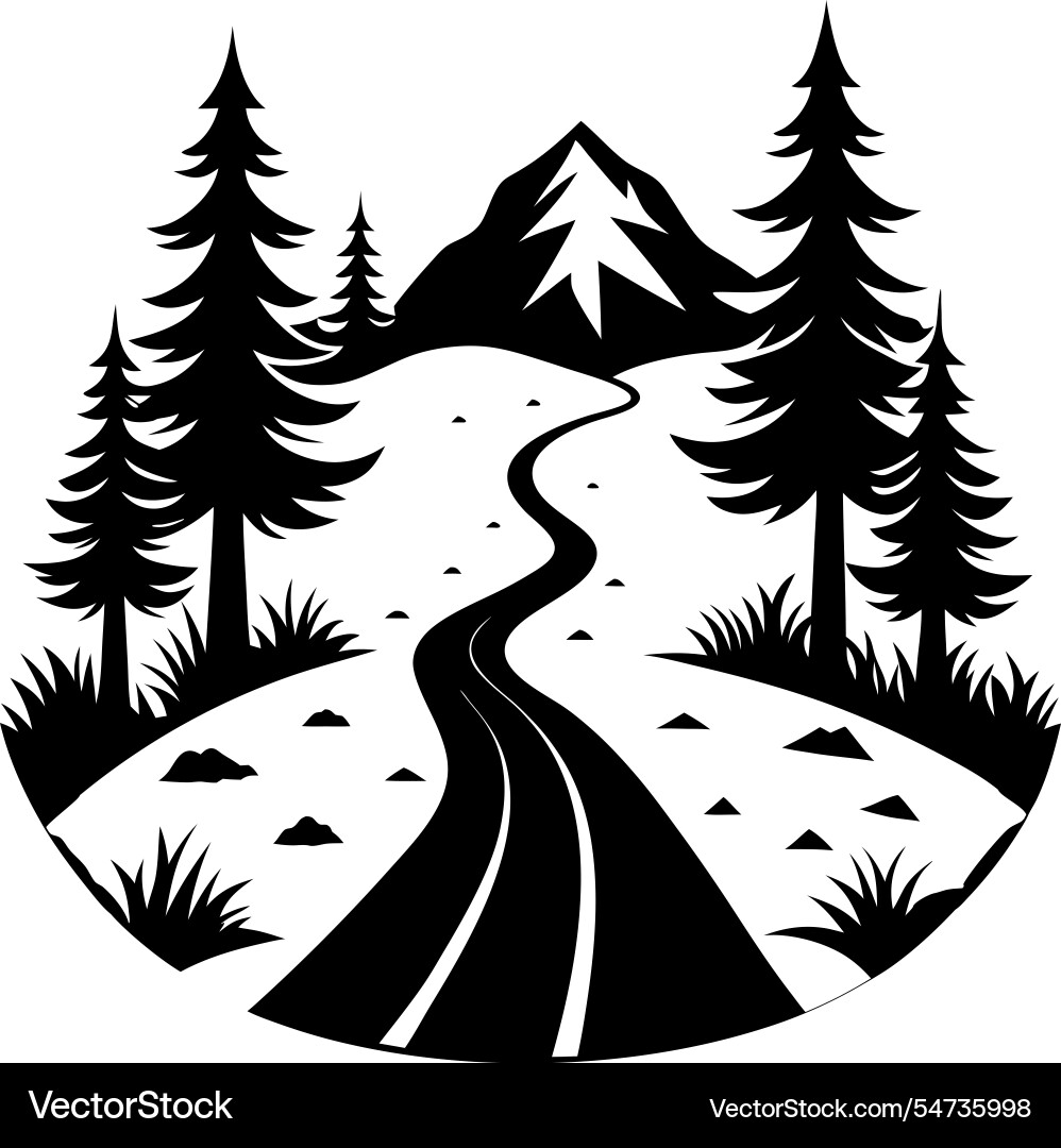 Snowy path silhouette for winter scenes Royalty Free Vector