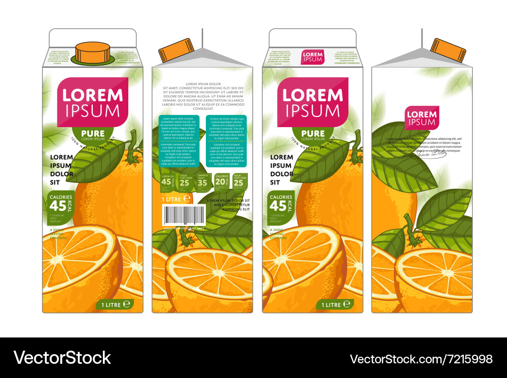 Juice Box Template Vector