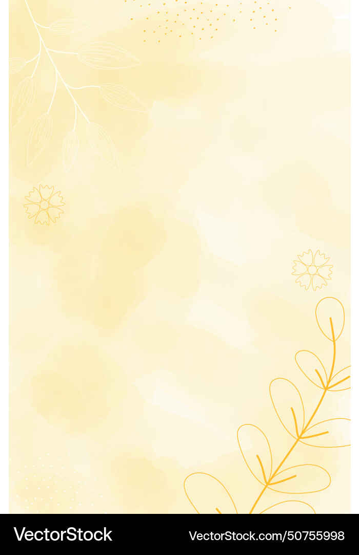 Watercolor light yellow spring vertical abstract Vector Image