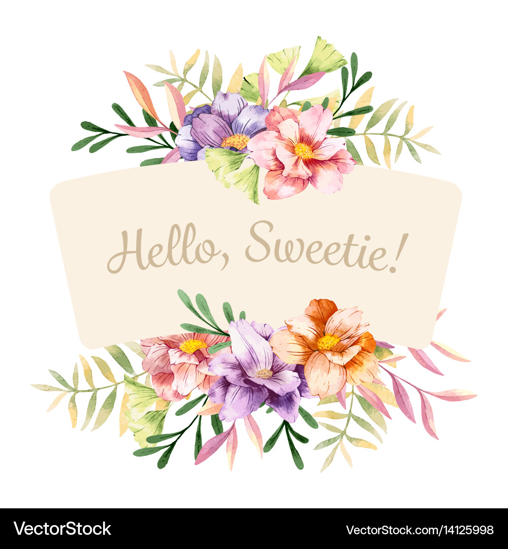 Watercolor spring flowers Royalty Free Vector Image