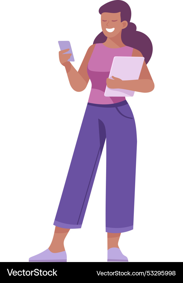 Woman entrepreneur character standing Royalty Free Vector