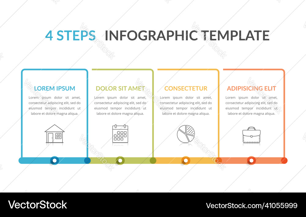 4 steps - infographic template Royalty Free Vector Image