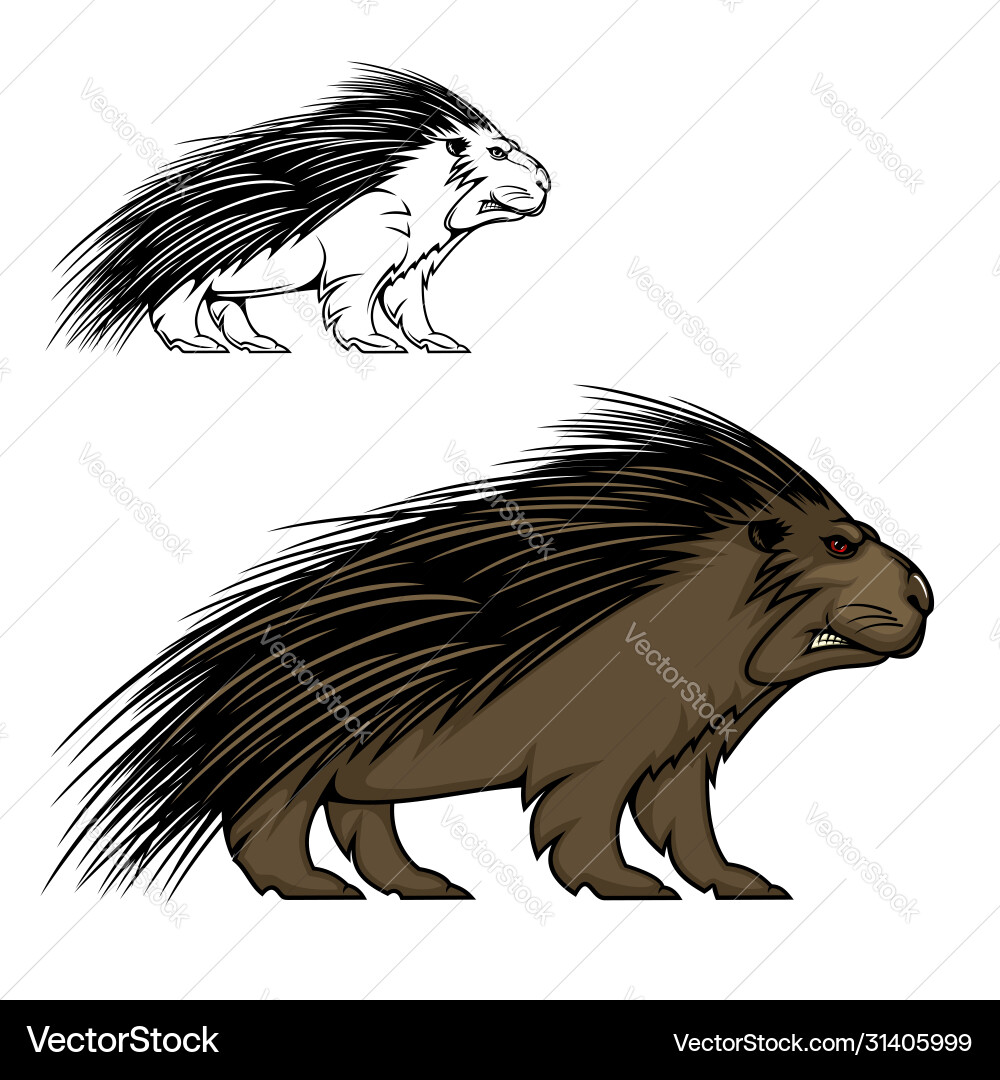 Angry Porcupine Mascot Royalty Free Vector Image