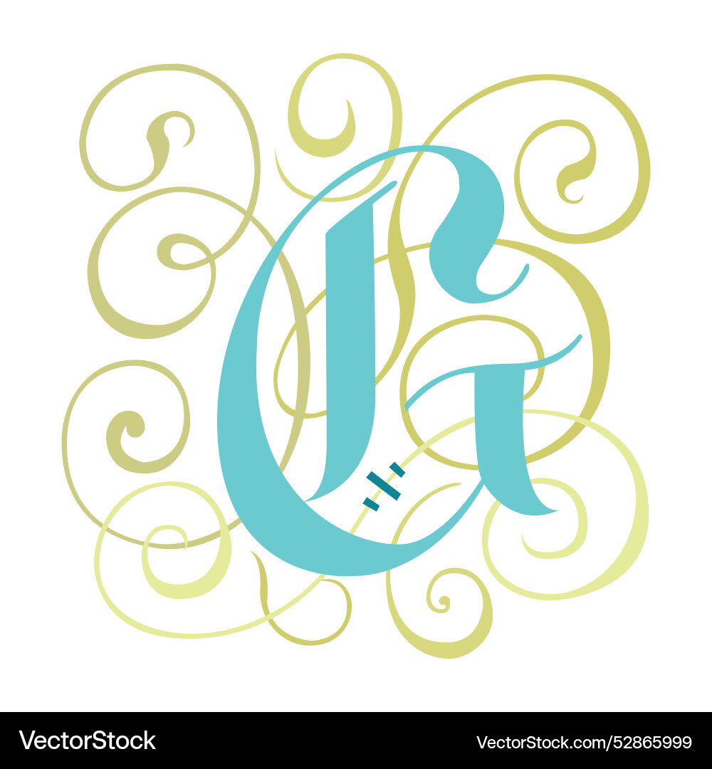 Art gothic initial caps font capital letter g Vector Image