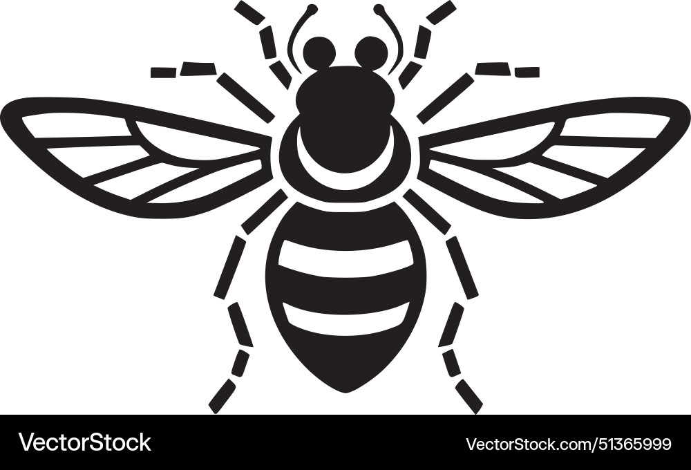 Bee - minimalist and flat logo Royalty Free Vector Image