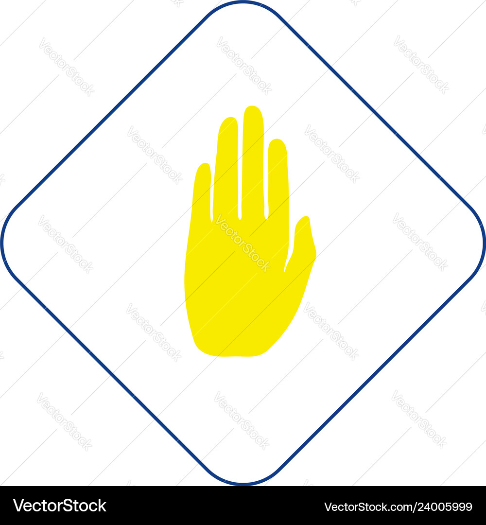 Icon of warning hand Royalty Free Vector Image