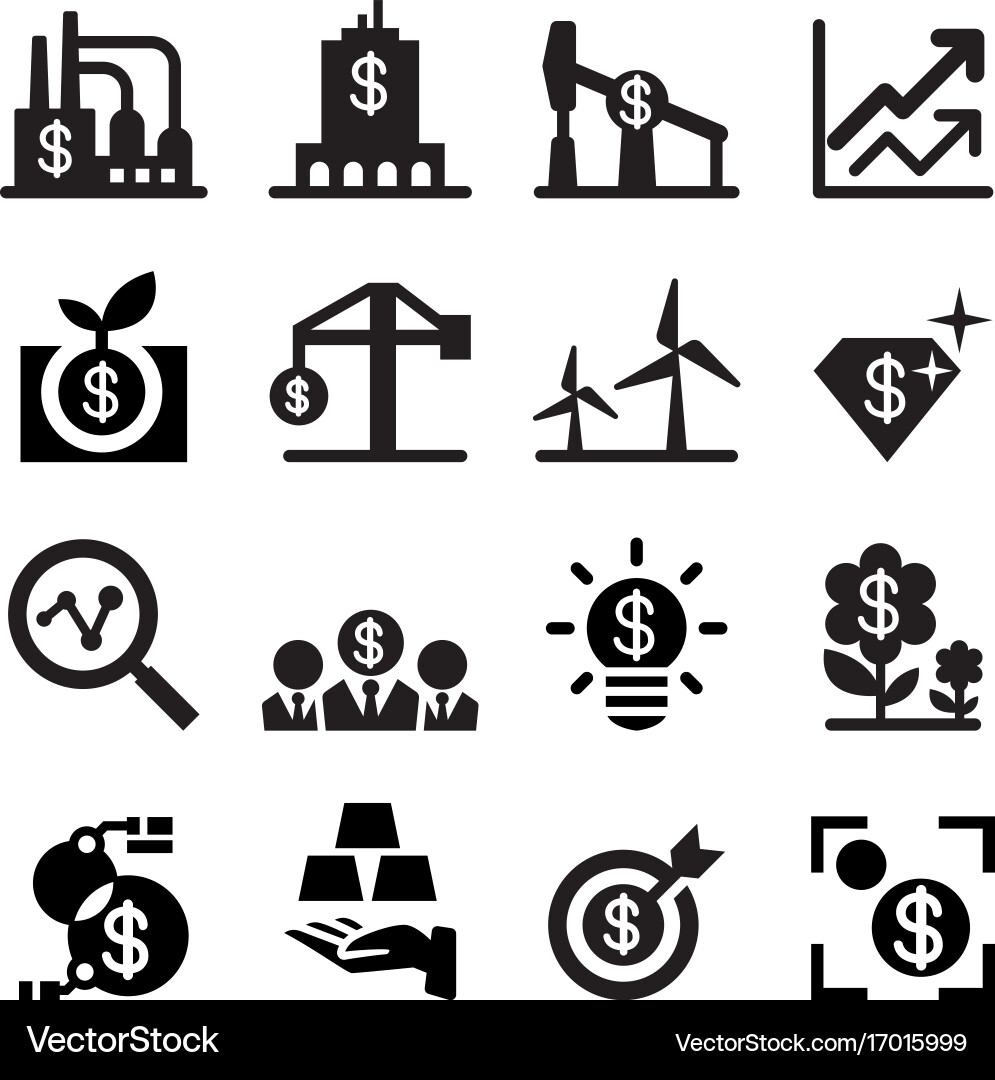 Investment icon set Royalty Free Vector Image - VectorStock