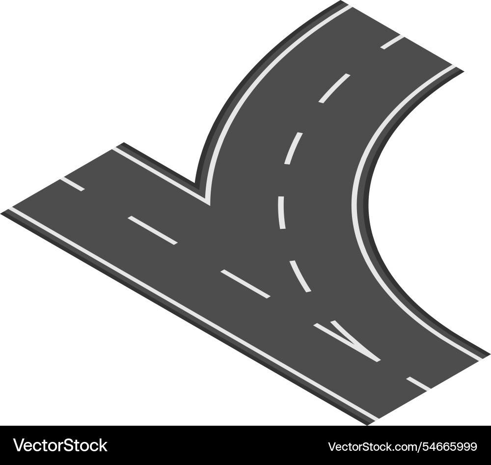 Isometric projection depicting a right turning Vector Image