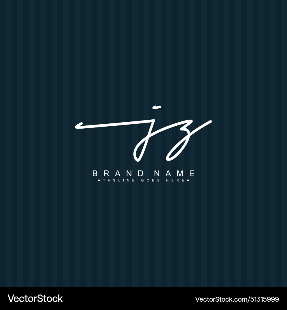 Jz initial letter signature logo template Vector Image