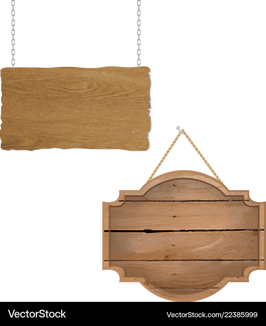 Rustic Wooden Sign Royalty Free Vector Image - VectorStock