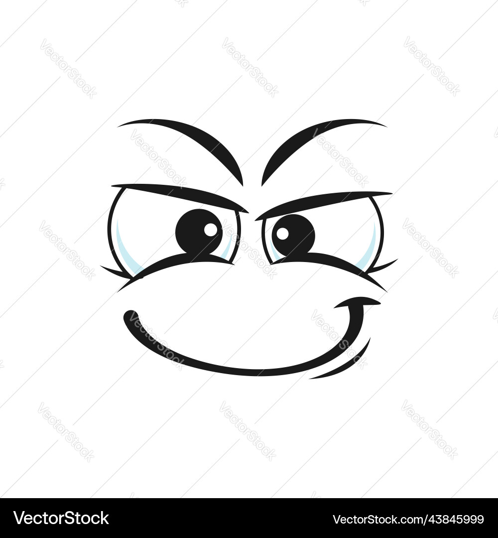 Smirking Cartoon Face Emoji Royalty Free Vector Image