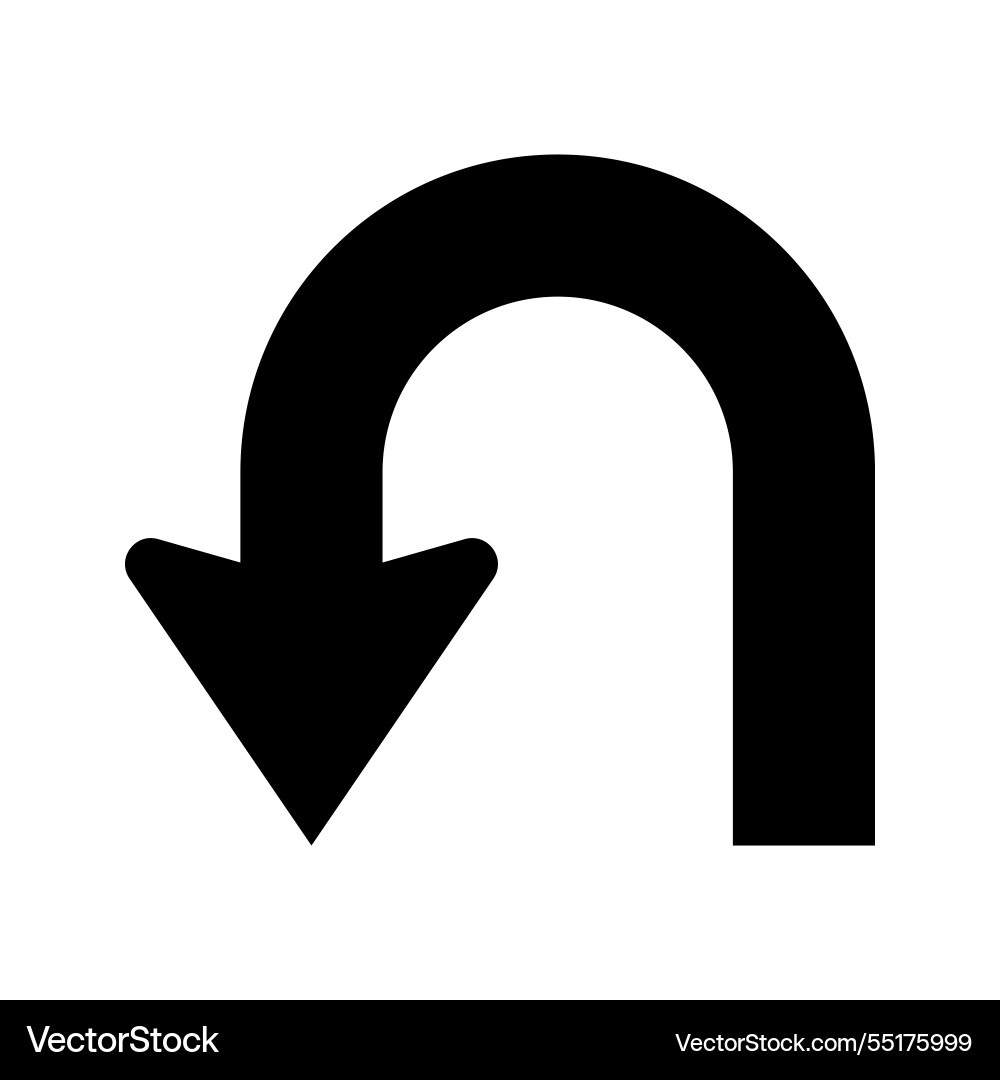 U turn arrow icon Royalty Free Vector Image - VectorStock