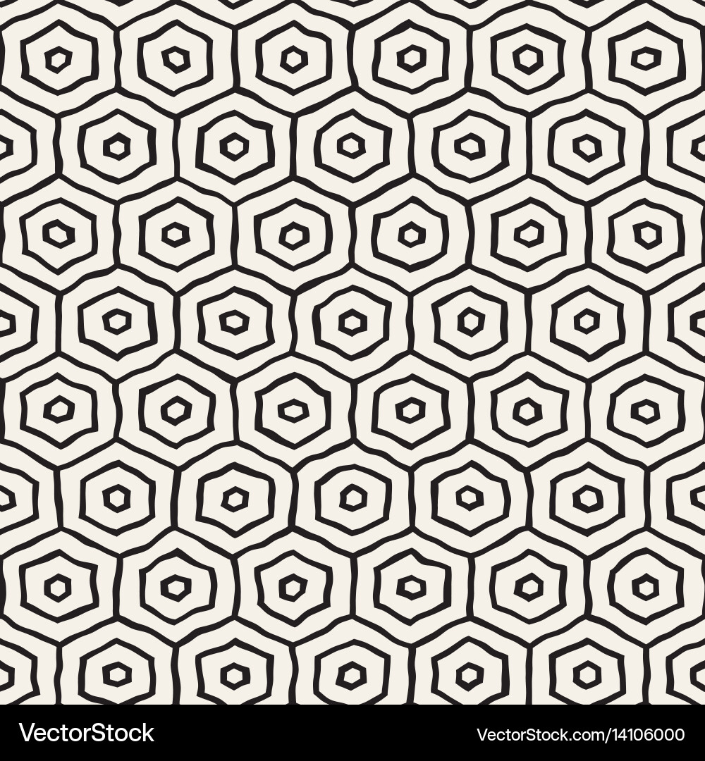 Black and White Hexagon Pattern Royalty Free Vector Image